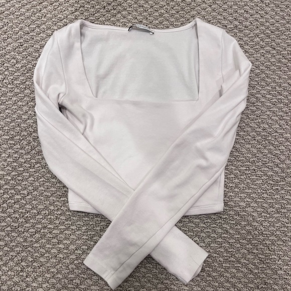 Zara | Tops | Zara Square Neck Long Sleeve In Size M | Poshmark